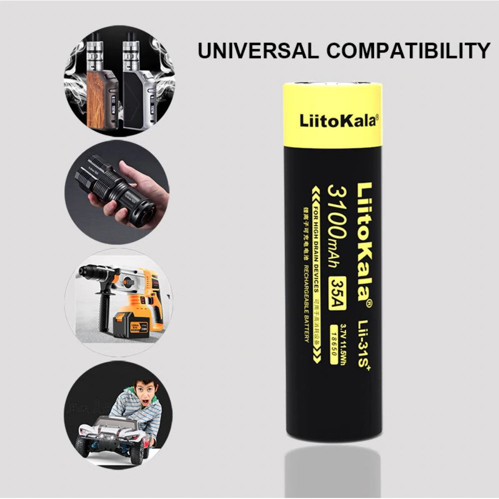 LiitoKala Lii-31 18650 3100Mah 25A Lithium Ion Battery – powercentral