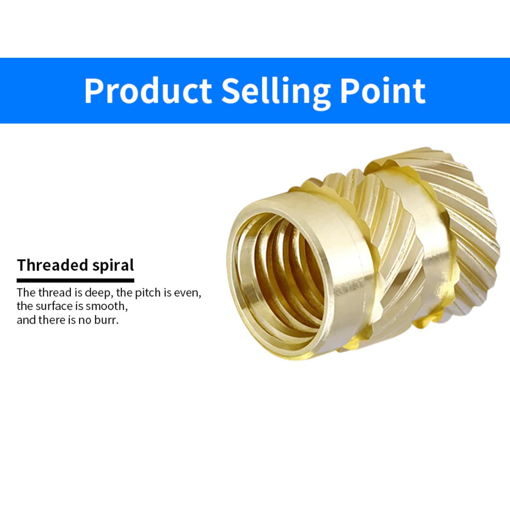 10Pcs M3 M4 M5 Brass Hot Melt Inset Nuts 3d Printer Heating Molding Co ...