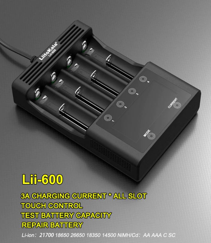 LiitoKala lii-600 LCD Screen Display Smartest Lithium NiMH AA Battery ...
