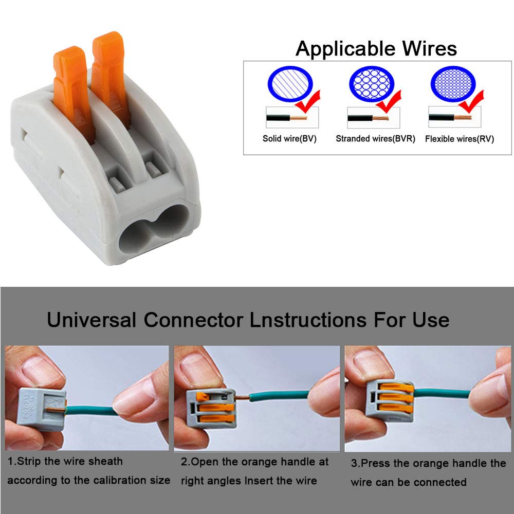 Lever Nut Wire Quick Connector 32A 28-12 AWG Splicing wiring terminal ...