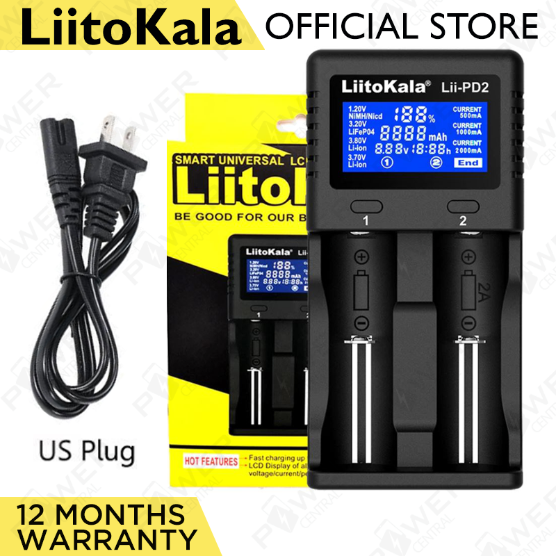 LiitoKala Lii-PD2 LiFePO4 32650 Battery Charger Digital Display Lithiu ...