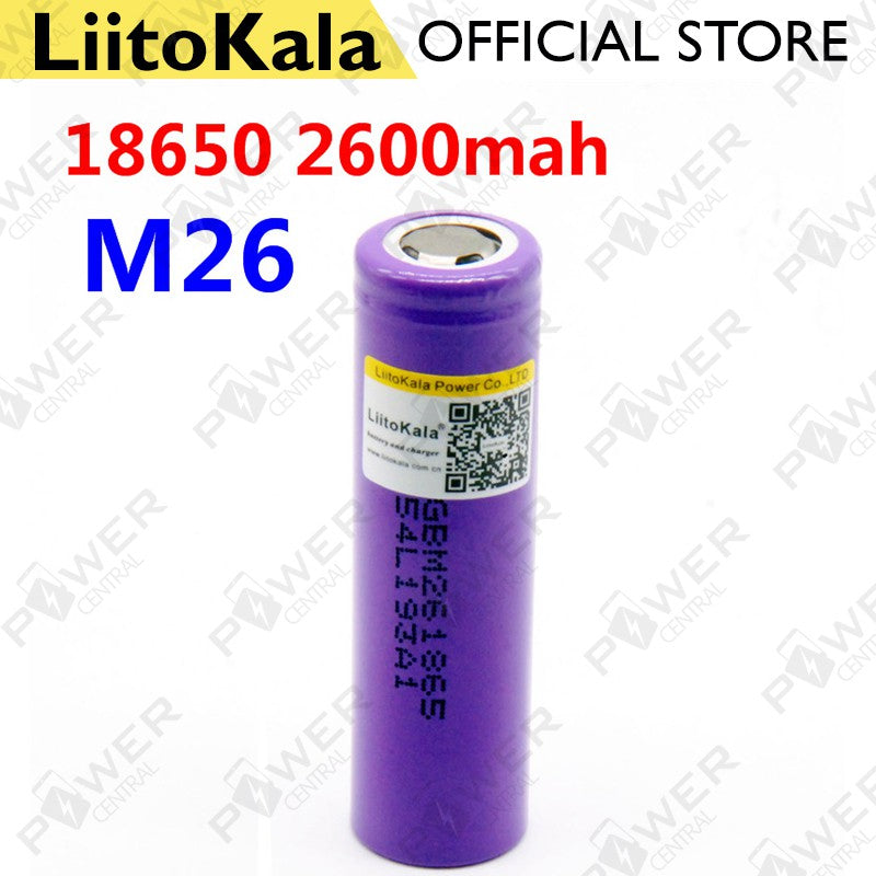 1 pc 100% original LiitoKala for M26 18650 2600mah 10A li-ion recharge ...