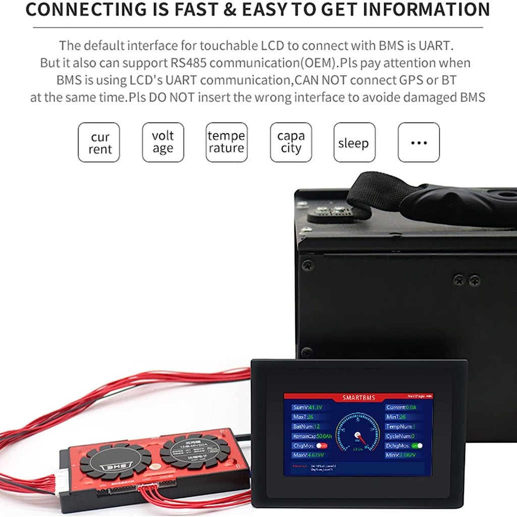 Power Central Daly Smart BMS Accessories Touch Screen LCD Can Bus life ...
