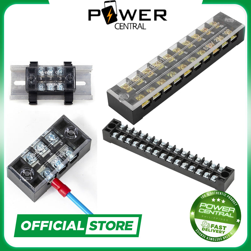 Terminal Block 600V 10 to 20 Slots 15A 25A Copper Molded Type Electric ...