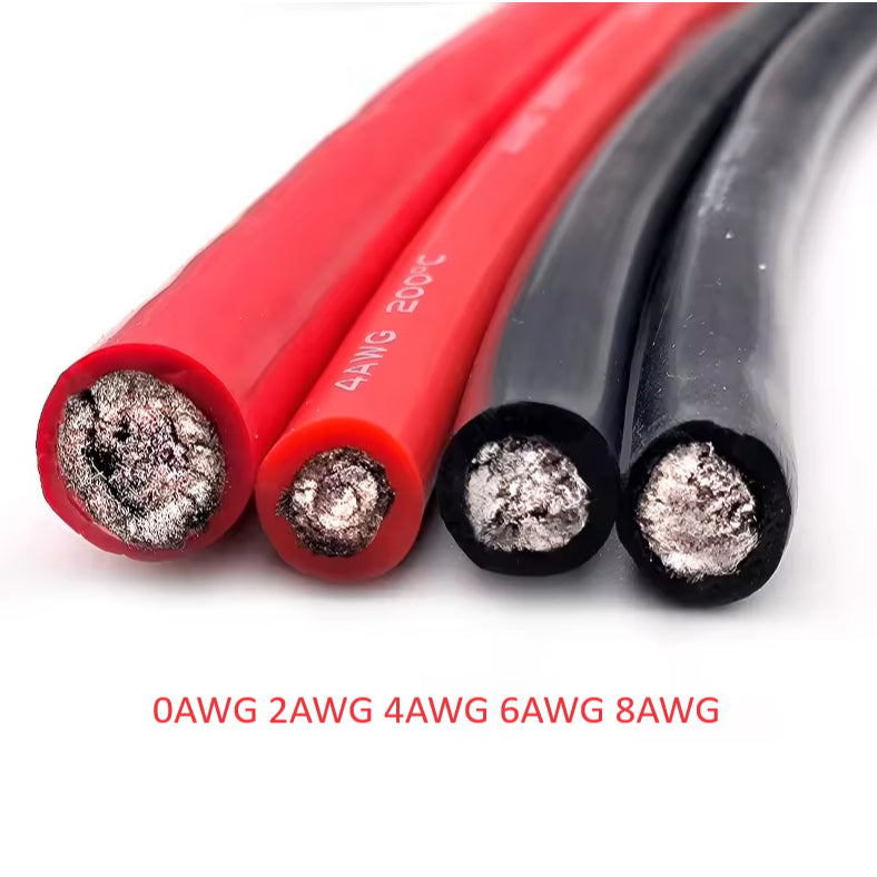 0.5 Meter 8AWG 6AWG 4AWG 2AWG 0AWG Gauge Wire Silicone Cable Flexible ...